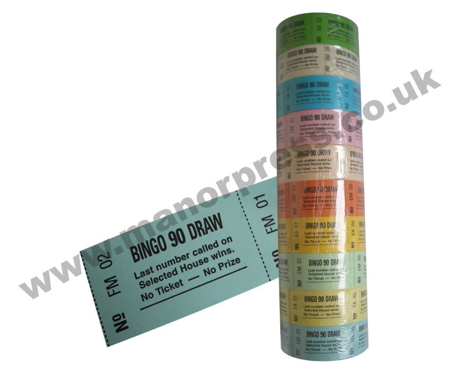 BINGO 90 DRAW ROLL TICKETS - 1 PACKET