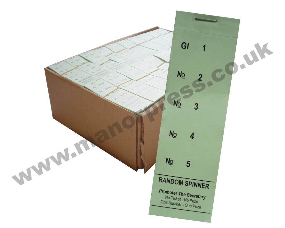 RANDOM SPINNER RAFFLE TICKETS PADS - 1 BOX